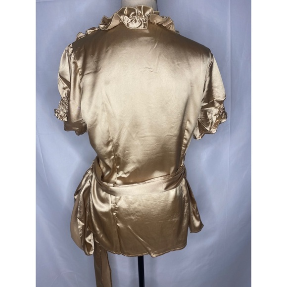 Mojo | Tops | Nwt Gold Ruffled Blouse By Mojo | Poshmark